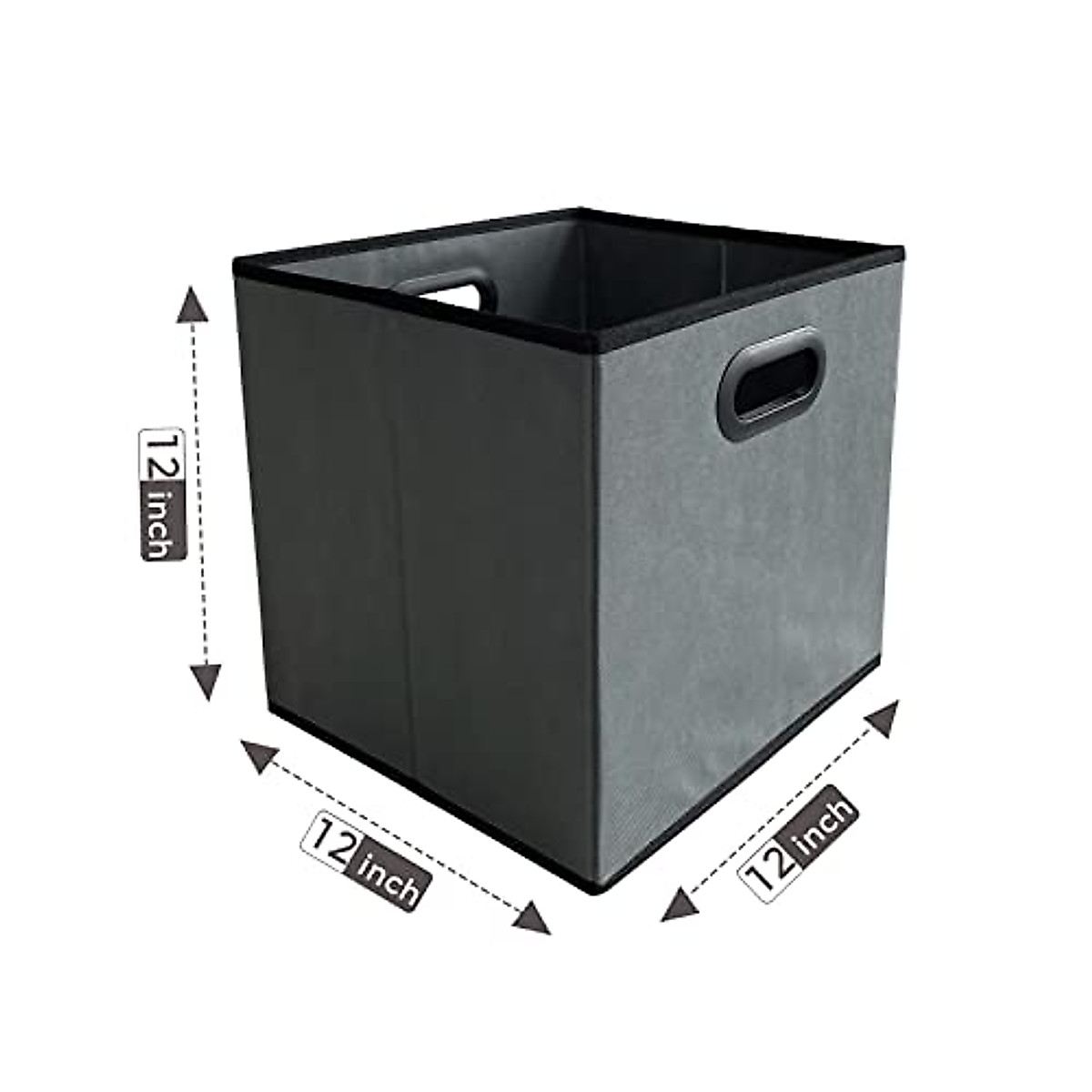 PACHIRA E-Commerce Cube Storage Bins, 12×12 Fabric Storage Boxes Drawers Cubes Container, Thick and Heavy Duty Organizer Baskets with Handles, 6 Pack, Greenish Grey