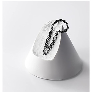 Reffeer Solid 925 Sterling Silver Cuff Earrings Chain Cartilage Wraps for Women Minimalist Cuff Earrings No Piercing (C-Black Gold)