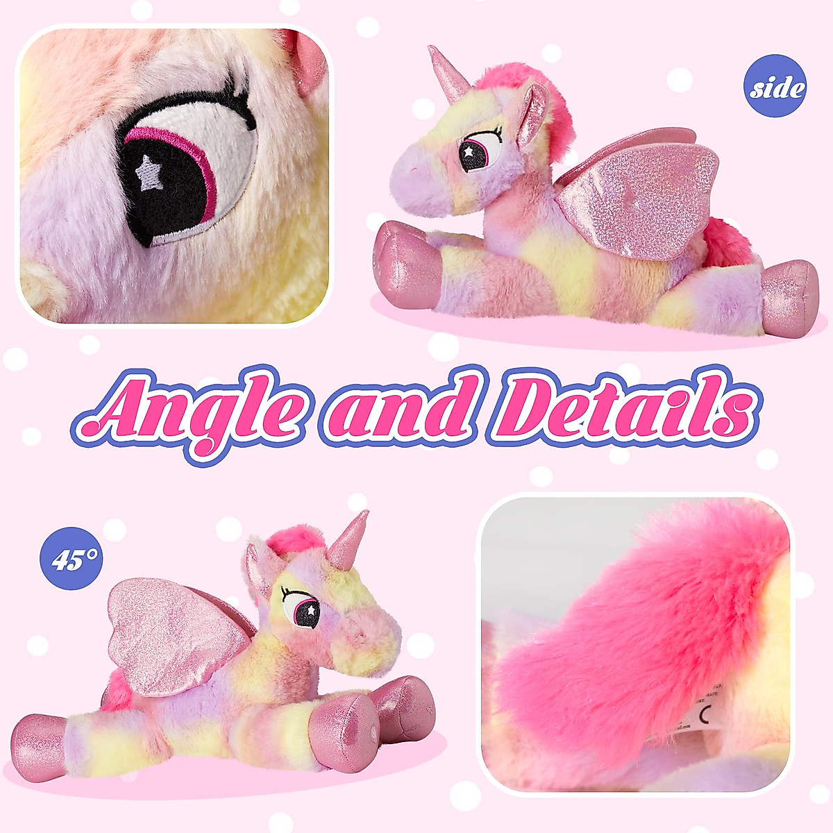 Glow Guards 18" Light up Musical Rainbow Unicorn Stuffed Animal,Glitter Sequins Unicorn Plush Toy,Children's Day Birthday Holiday Christmas Valentine's Day Gifts for Girls Toddlers