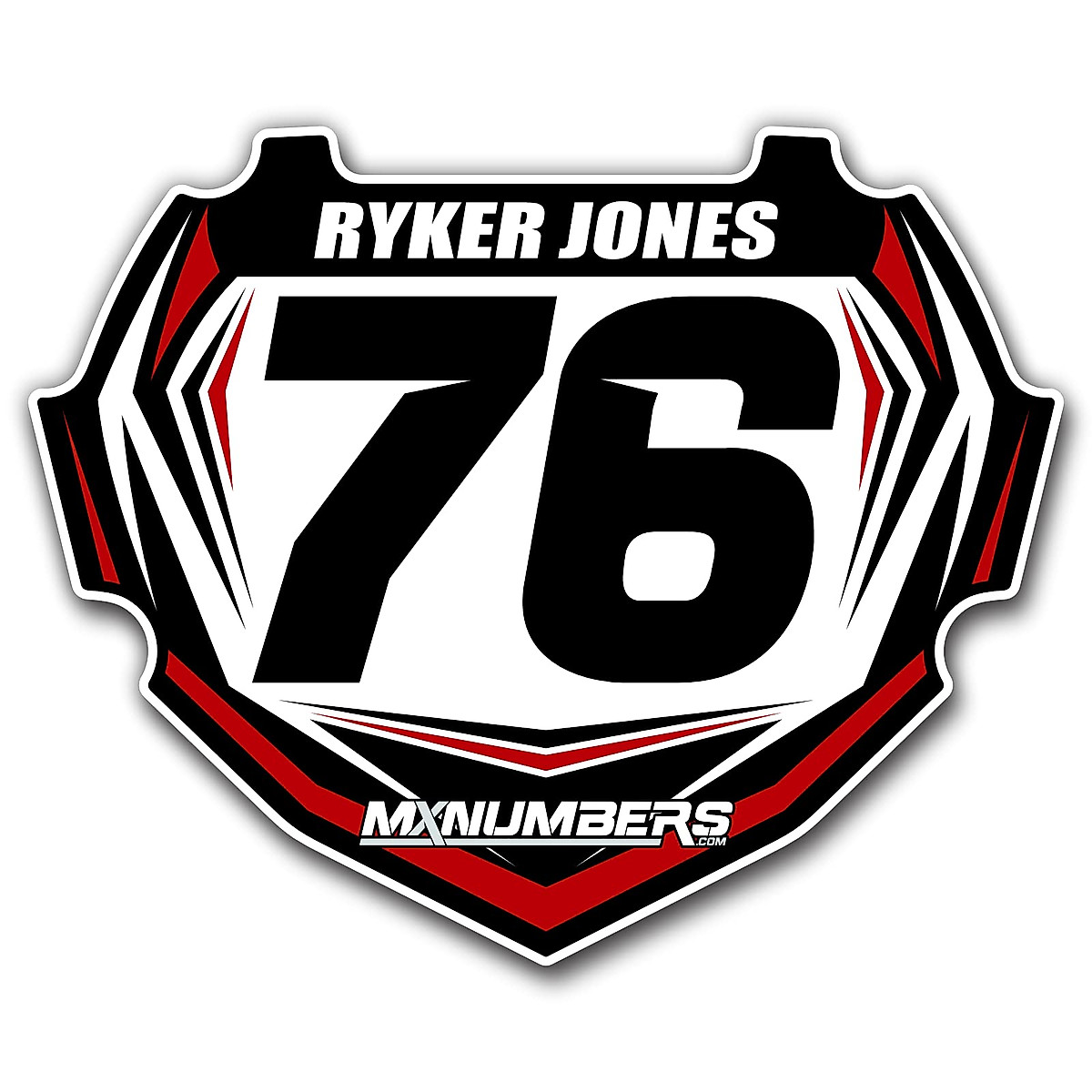 MxNumbers- BMX Box Plate Decals | Multicolored Bike Race Number Graphics | Custom with Your Name, Number & Colors | Fits Box Plate Phase 2 Junior and Senior