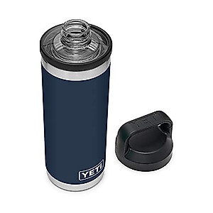 YETI Rambler 18 oz Bottle, Vacuum Insulated, Stainless Steel with Chug Cap, Navy
