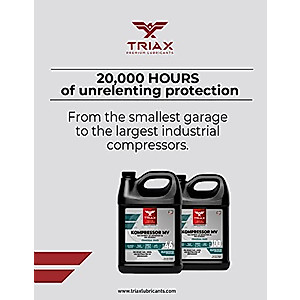 TRIAX Kompressor MV ISO 46, Multi Vis, Full Synthetic Air Compressor Oil, Non-Detergent, Rotary, Vane, Screw, Reciprocal, High Temp, 20,000 Hour Life (1 Gallon)