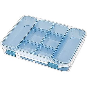 Sterilite 14028606 Divided Storage Case, Capacity: 10 lb /4.5 kg, Blue