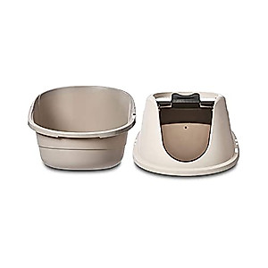 Amazon Basics No-Mess Hooded Cat Litter Box, Standard, Multicolor, 21 in x 16 in x 15 in