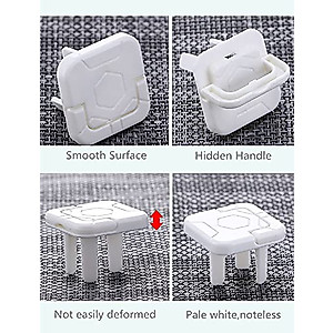Outlet Covers (40 Pack), with Hidden Pull Handle, Baby Proofing Plug Covers, 3-Prong Child Safety Socket Covers, Electrical Outlet Protectors, Kid Proof Outlet Cap (3 Prongs, 40 Pcs)