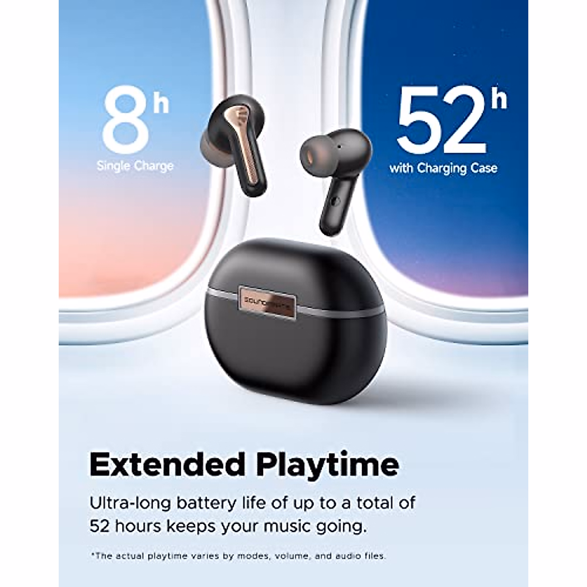 SoundPEATS Capsule3 Pro Wireless Earbuds with Hi-Res and LDAC, 43dB Hybrid Active Noise Cancelling Bluetooth 5.3 Earphones with 6 Mics for Calls, 52 Hours of Playtime, Transparency Mode, Game Mode