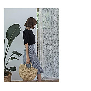 Straw Bag Womens Handbag Handwoven Large Straw Beach Tote Bag Hobo Summer Beach bag Straw Purse (Handbag-Khaki)