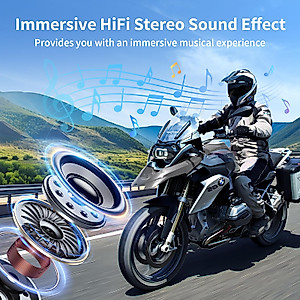 Fodsports Motorcycle Bluetooth intercom FX4 Pro 1200m Helmet Intercom,4 Riders Motorcycle Bluetooth Headset,Universal Bluetooth Helmet Headset,Helmet Communication System FM/Hard &Soft Mic/2Pack