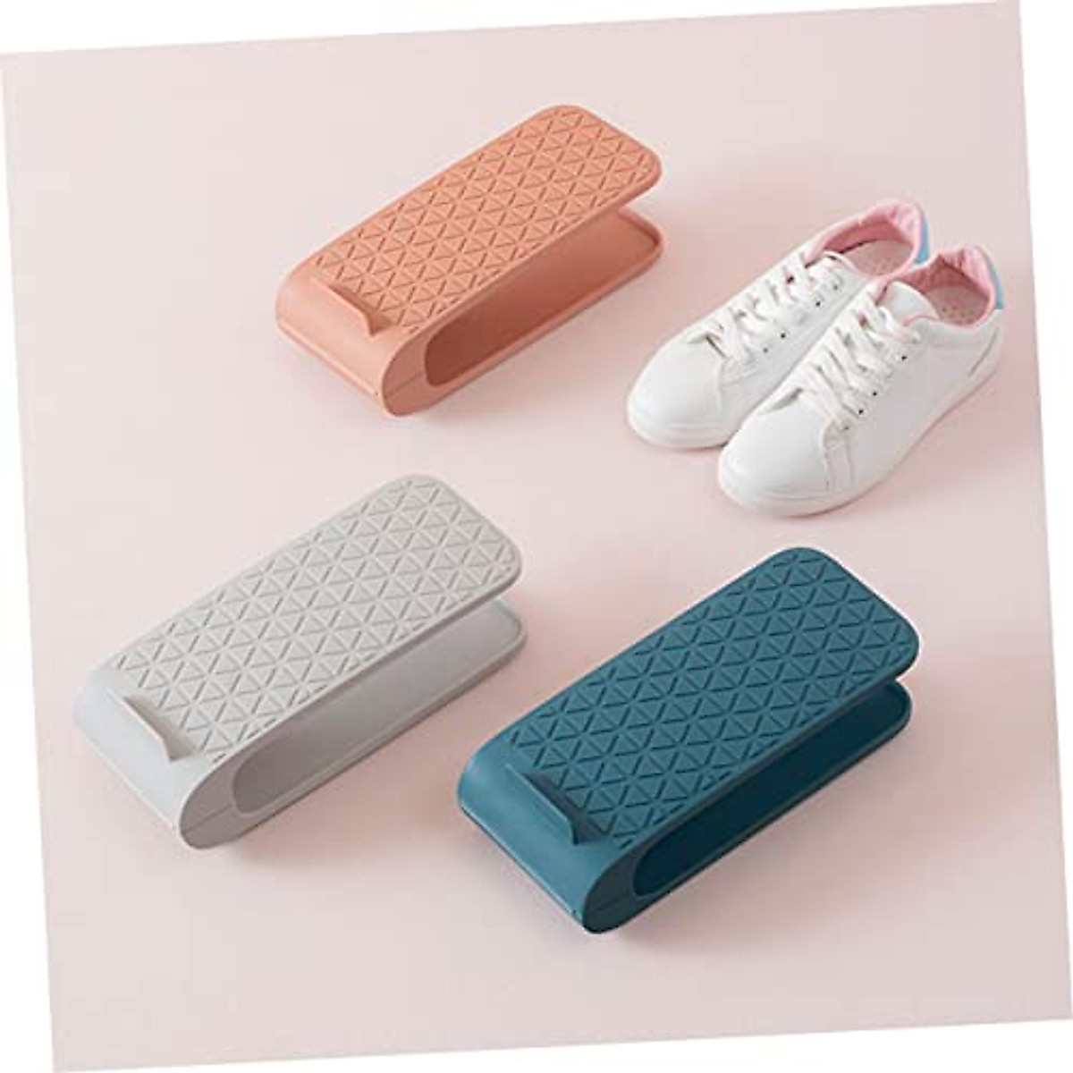 Alipis 2pcs Slipper Adjustable Use Stack Space Display Household Stacker Home Shop Saving Shelves Organization Holders Holder Storage Double Slots Shoes Grey -layer Saver Shoe Slot