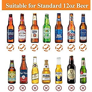 Beer Bottle Insulator,2Pack Stainless Steel Beer Bottle Holder，Beer Cooler Keeps Drinks Colder with Beer Opener,Longer,for Camping/Fishing/Beach