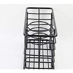 YCOCO Hair Dryer Holder,Hair Tool Organizer Wall Mount Metal Wire Bathroom Hair Care Styling Tool Organizer Storage Basket for Hair Dryer, Flat Irons, Curling Wands, Hair Straighteners,Black