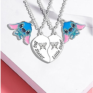 Aoxstno Best Friend Friendship Matching Necklace (Sister 1)
