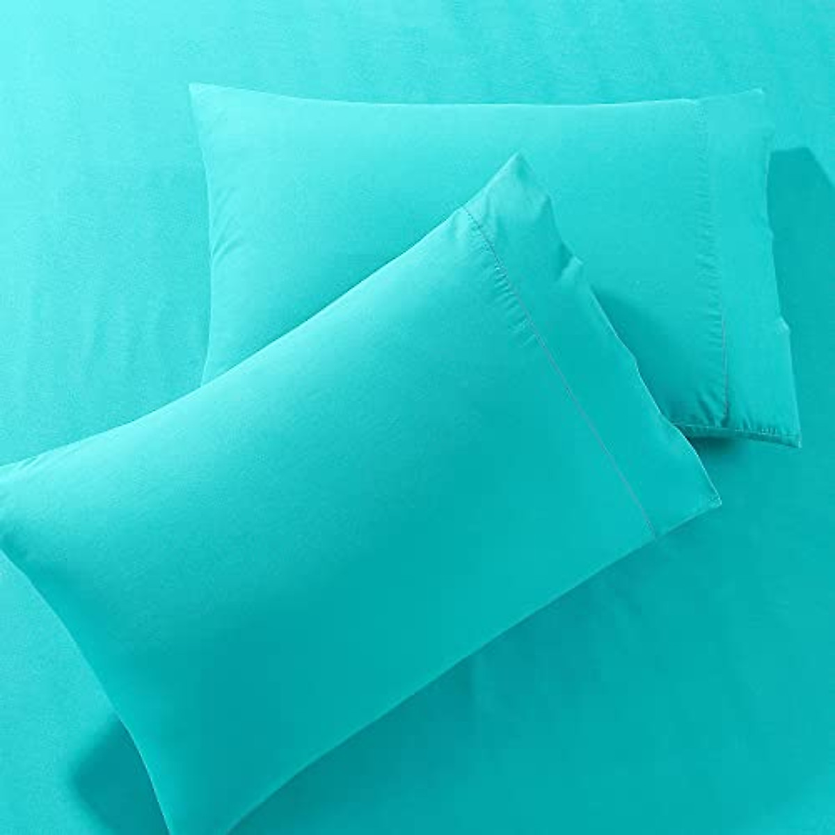 Pure Bedding Duvet Cover Queen [3-Piece, Aqua] - 1 Comforter Protector with Zipper Flap and 2 Pillow Shams - Hotel Luxury 1800 Brushed Microfiber - Ultra Soft, Cool and Breathable Comforter Cover