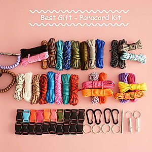 MONOBIN Paracord Combo Kits - 550 Type III Parachute Cord - Bracelet Crafting Kits, Survival Rope Making lanyards,Dog Collar,Bracelet