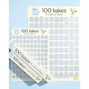 100 Bakes Scratch Off Poster | Baking Bucket List | Recipe Links Included | A3