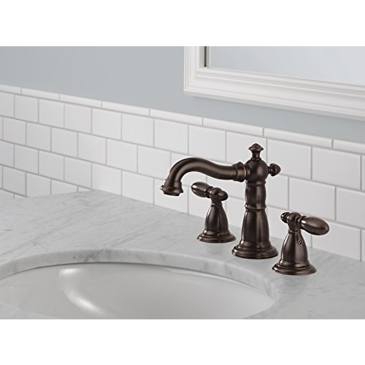 DELTA FAUCET 35955-RB-DST Victorian 2-Handle Bathroom Sink Faucet in Venetian Bronze Widespread