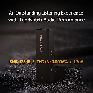 HiBy FC4 Portable Headphone amp dac mqa dongle USB dac high Driving Power MQA 16X PCM 768kHz DSD 256 Native for Android/iOS/Mac/Windows.