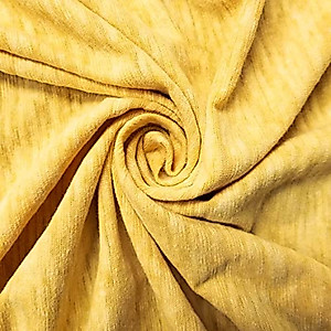 Texco Inc Maxi Slub Cotton Spandex Jersey Knit Apparel, DIY Fabric, Bright Yellow Chambray 3 Yards