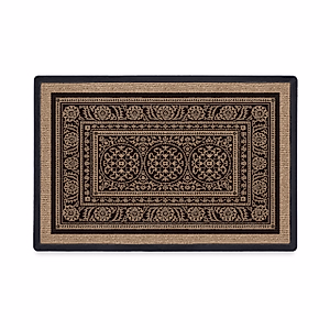 RUGGABLE Washable Front Entryway 2x3 Welcome Door Mat, Mabelle Black, Premium Doormat for Indoor Outdoor Entry with Gripper Non Slip Pad
