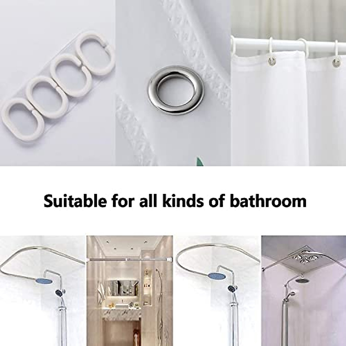 YQPBZCHH 4 Pcs Cartoon Shower Curtain Sets with Non-Slip Rug,Toilet Lid Cover and Absorbent Carpet Bath Mat,Durable Waterproof Shower Curtain with 12 Hooks for Bathroom (A)