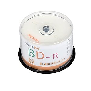 XtremPro Bd-R 6X 25GB 135min Blu-Ray 50 Pack Blank Discs in Spindle - 11053