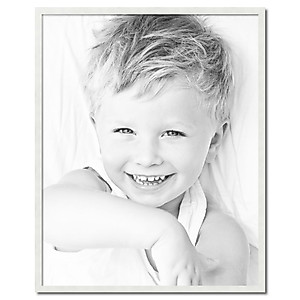 ArtToFrames 40x50 CM / 15.75x19.69 INCH White Picture Frame, This 1.25 Inch Custom MDF Poster Frame is White - Comes with Regular Glass and Corrugated Backing (CMWOMFRBW26074-40x50)