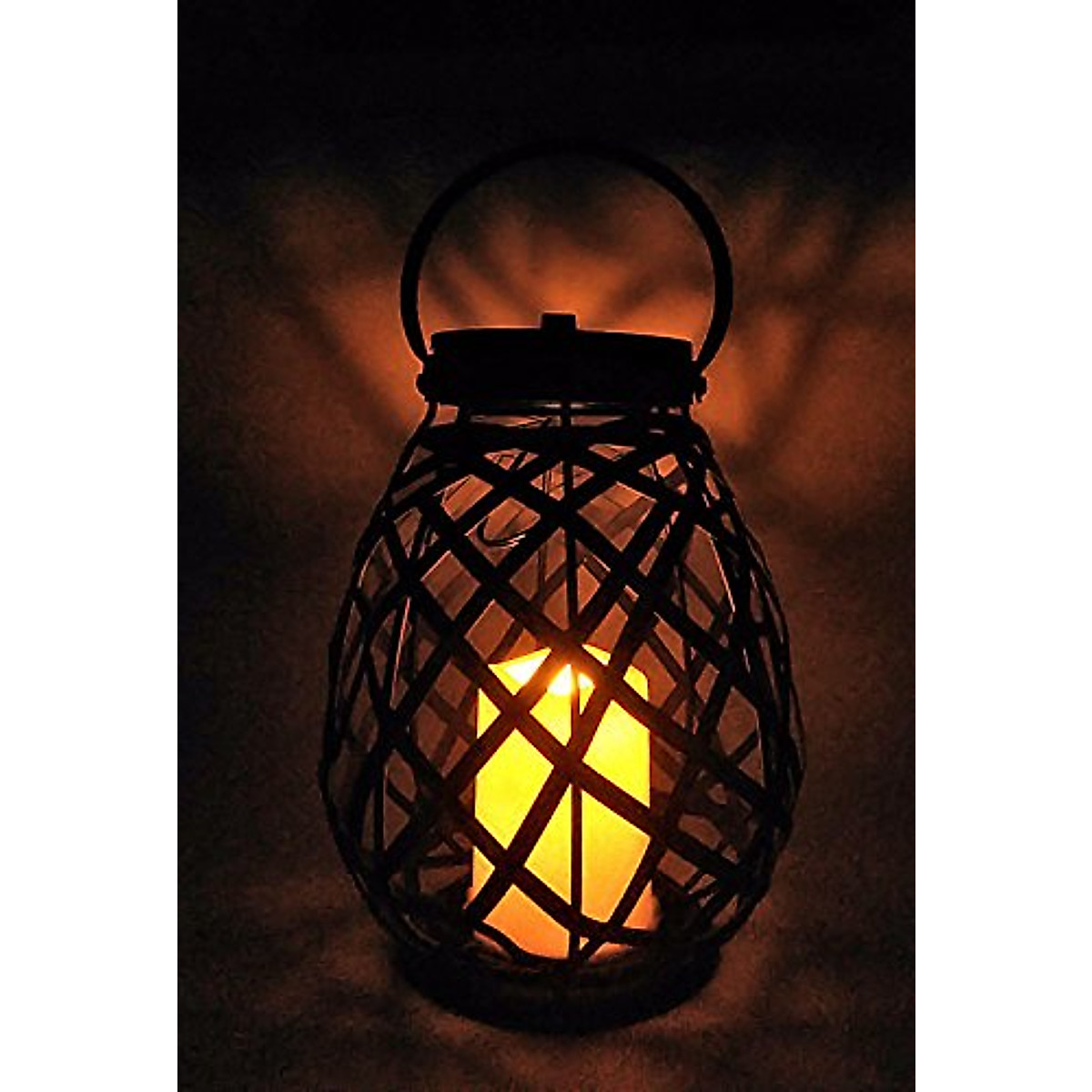 Brilliant & Mo Metal Rattan Solar Hanging Lanterns for Outdoors Garden Decoration with Flickering Candle Light For Home Patio Deck Lawn Yard Decor