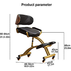Rolling Kneeling Chair with Back Support, Ergonomic Adjustable Stool for Improve Your Posture with Faux Leather Knees Cushions and Flexible Casters for Home Office,Green