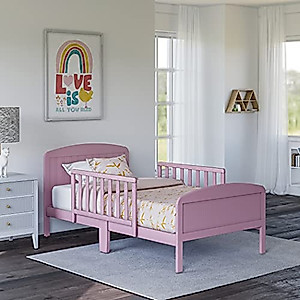 Harrisburg Toddler Bed - Modern Design Toddler Bed for Children, Solid Wood Construction for Kids Bedroom Furniture, Classic Design for Any Decor - by BK Furniture (Pink)