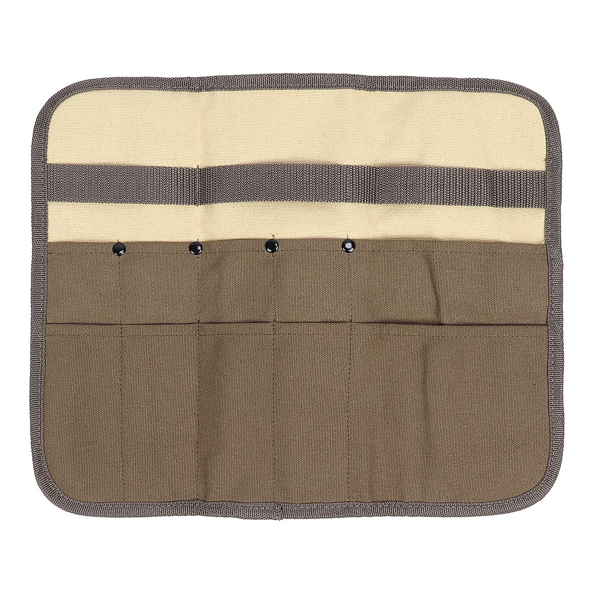 Knife Roll Bag, Portable Knife Bag Hanging Pocket Knife Roll Bag Chef Knife Bag Multi Compartment Silverware Storage Case Lightweight Canvas Knife Roll for Outdoor Picnic Camping