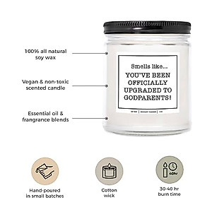YouNique Designs Godparents Proposal Gift Candle 9 oz Candle - God Parents Presents Proposal Gifts - Gift When Asking Someone to be Godparents - Godparents Proposal Ideas (Mahogany Teakwood)
