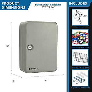BARSKA 48 Position Key Safe, Beige, 7" x 3" x 10"