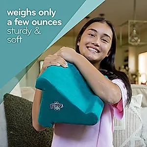 Flippy Tablet Pillow Stand and iPad Holder for Lap, Desk and Bed, Multi-Angle with Storage, Compatible with Kindle, Fire, iPad Pro 12.9, 10.9, 10.2, Air and Mini, Samsung Galaxy (Miami Blue)