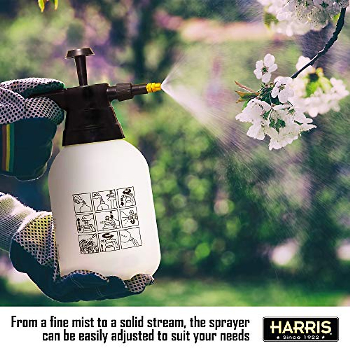 HARRIS Continuous Hand Pump Pressure Sprayer for Home, Lawn, Garden, Car Detailing and More, 1.5L