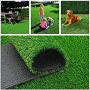 U'Artlines Artificial Grass Rug 4FTX6FT(24 Square FT), 1.2 Inch Realistic Grass Turf Thick Fake Faux Grass Carpet Patio Mat Indoor Outdoor Lawn Landscape for Dogs Garden Backyard Balcony