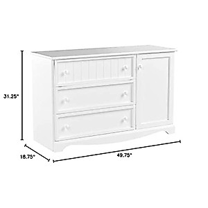 South Shore Savannah 3-Drawer Dresser with Door, Pure White