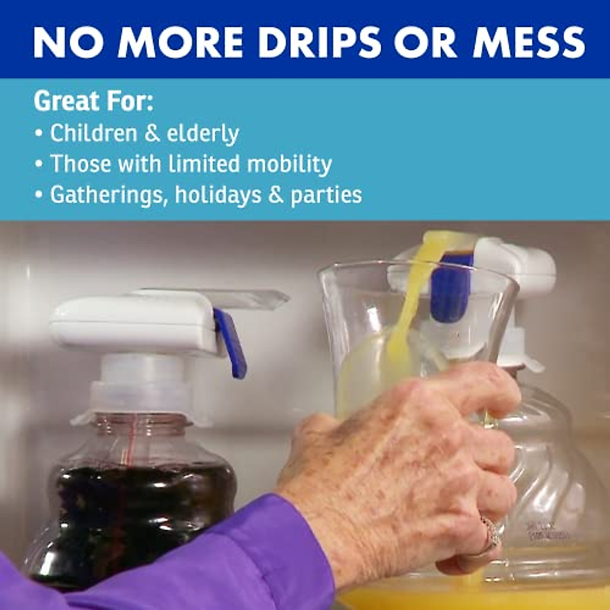 The Magic Tap Automatic Drink Dispenser - Hands-Free Beverage Dispenser for Fridge - Perfect for Milk, Juice - Gifts for Women & Men - 1 Pack, White