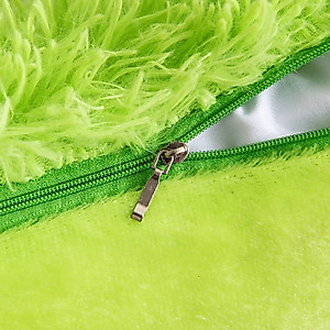Woaboy Pack of 2 Luxury Faux Fur Throw Pillow Covers Decorative Soft Fluffy Plush Pillowcases Square Cushion Covers for Living Room Sofa Bedroom 20x20 Inch Green