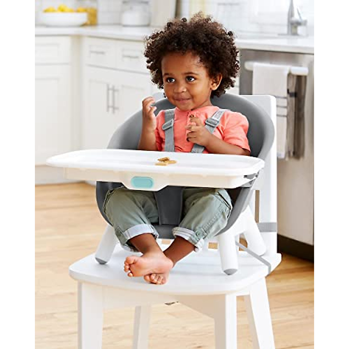 Skip Hop Baby High Chair, Eon 4-in-1, Grey/White