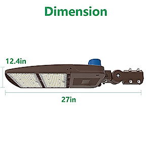 OSTEK 300W LED Parking Lot Lights with Dusk-to-Dawn Photocell Commercial Area Lighting Fixture 42000LM - Waterproof IP65 5000K LED Shoebox Light with Slip Fitter Mount 100-277V (300)