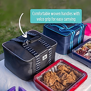 Fancy Panz Insulated Carrier, Casserole Carrier Bag for Hot or Cold Food, Casserole Tray Insulated Bag, Holds 2, Black