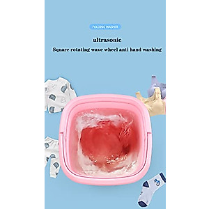 Wana Deco Mini Portable Washing Machine for Travelling, Camping, Apartment, Dorm - Pure Clean Lightweight Collapsible Bucket Baby Clothes, Underwear or Small Items, Foldable Gift (Pink)