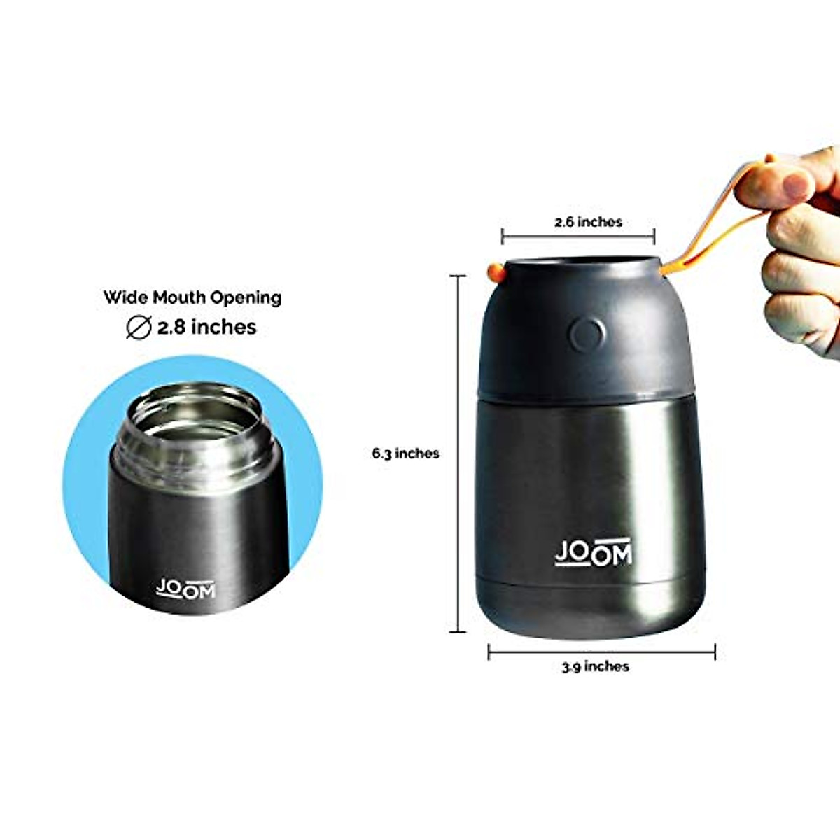 JOOM Insulated Food Jar, Vacuum Insulated Food Container, Stainless Steel Food Thermos, Soup Thermos, Food Jar for Kids, Adult Lunch Container, Hot Lunch Container Travel Jar Food Flask 17oz