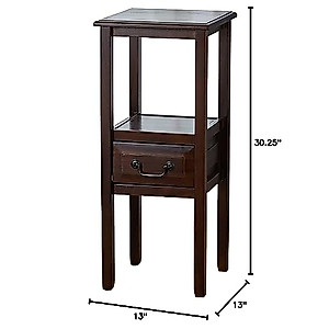 Christopher Knight Home Rivera Acacia Wood Accent Table, Brown Mahogany 13 in. x 13 in. x 30 in.