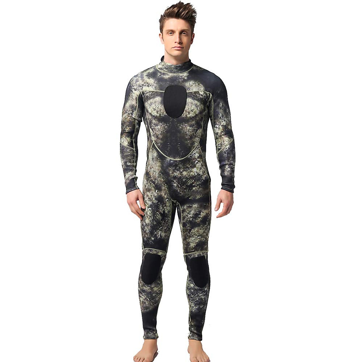 MYLEDI Mens Wetsuit 3mm Neoprene One Piece Full Body Camouflage Scuba Diving Suit for Warm Keeping Surfing Swimming Spearfishing (MY002, S)