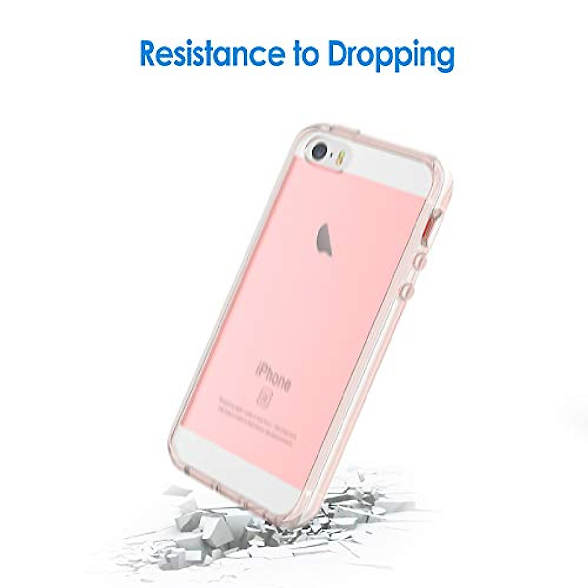 JETech Case for iPhone SE 2016 (Not for 2020), iPhone 5s and iPhone 5, Non-Yellowing Shockproof Phone Bumper Cover, Anti-Scratch Clear Back (Clear)