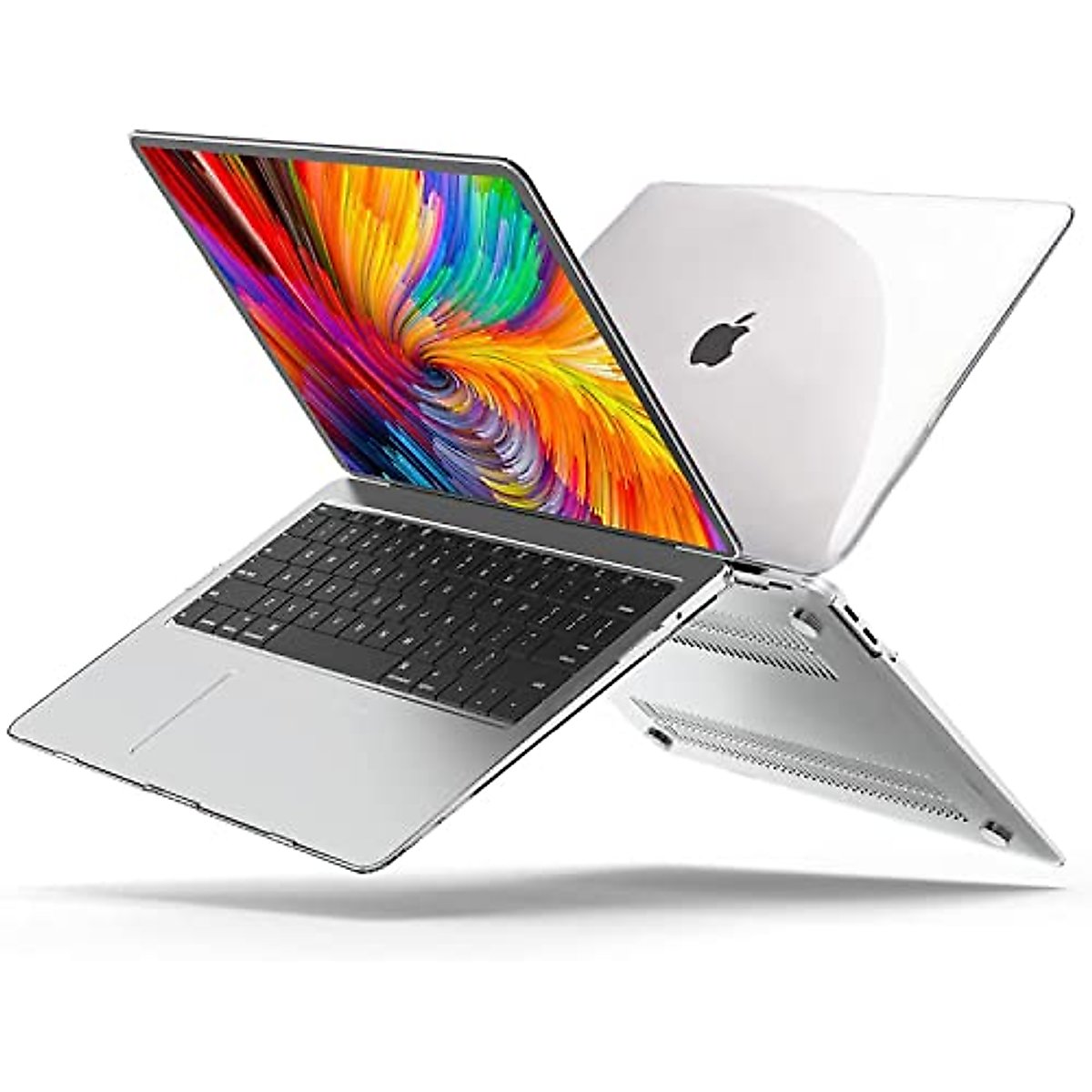 B BELK Compatible with MacBook Air 13 inch Case 2022 2021 2020 2019 2018 M1 A2337 A2179 A1932, Plastic Hard Shell Case + Keyboard Cover + Screen Protector for Mac Air 13 with Touch ID, Crystal Clear