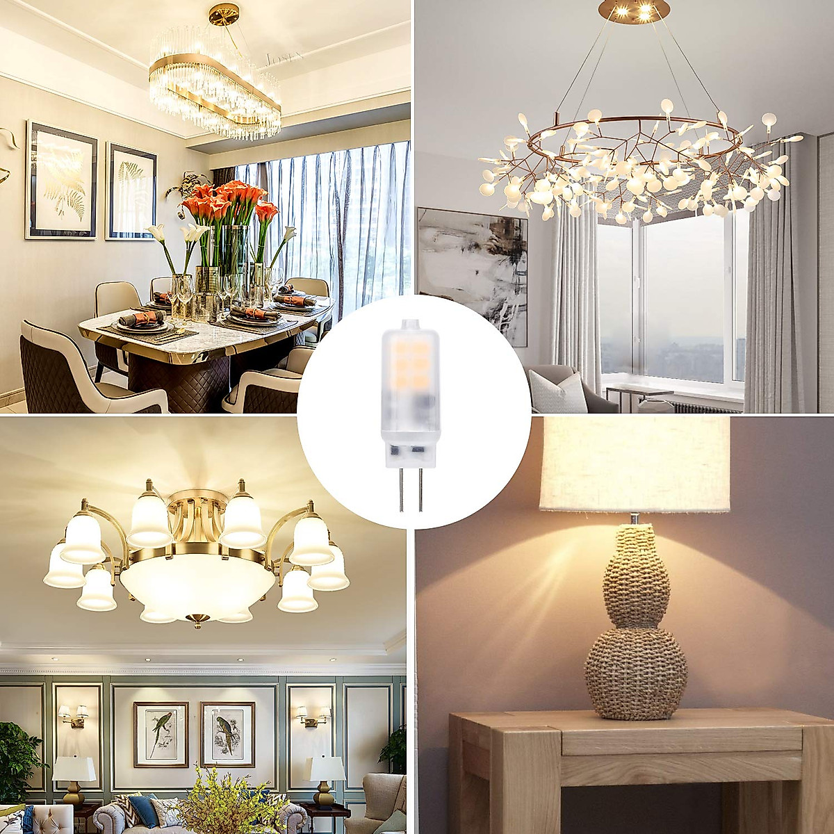 YUIIP G4 LED Light Bulb 2W AC/DC 12V Warm White 2700K G4 Bi-Pin Base Lamp 10W 15W 20W Halogen Bulbs Equivalent for Landscape Chandelier Under Cabinet Lighting, Non-dimmable, No Flicker, Pack of 10