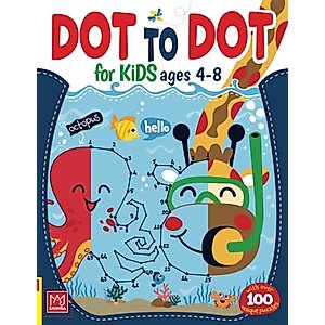Dot to Dot for Kids Ages 4-8: Over 100 Unique Connect the Dot Puzzles with Tracing Practice and Coloring Fun for Kids.