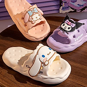 Ohjijinn Kawaii Slides Anime Summer Open Toe Pillow Slides Sandals, Funny Beach Slippers with Cushioned Thick Sole, Cloud Slides for Women